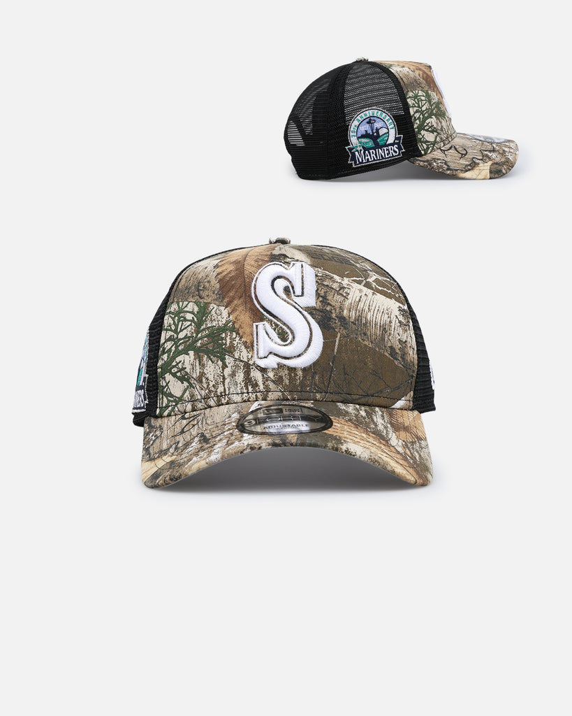 New Era Seattle Mariners 'Real Tree' 9FORTY A-Frame Trucker Snapback R ...