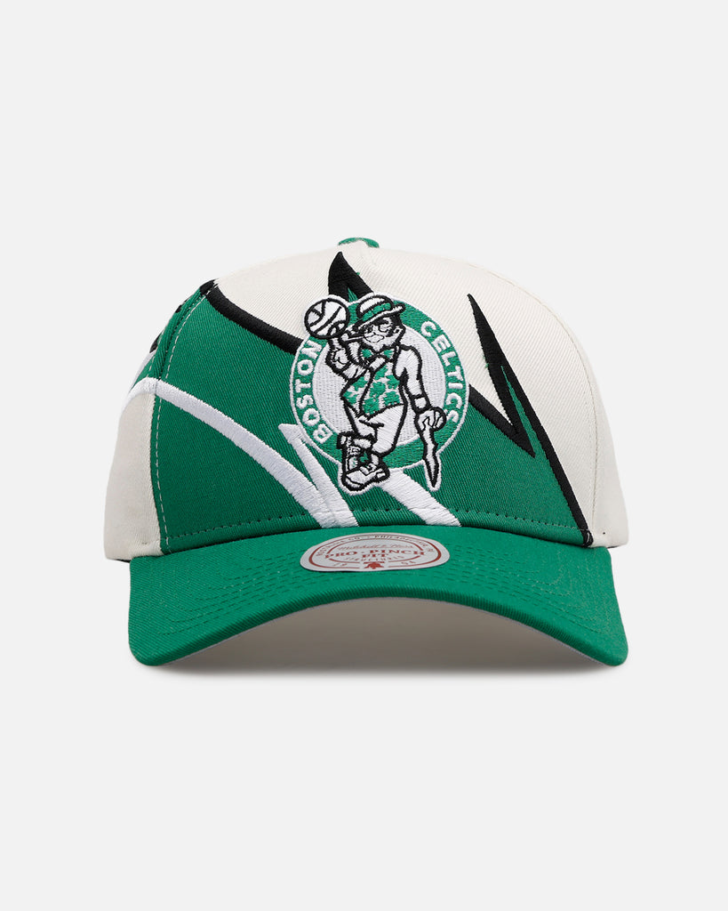 Mitchell & Ness Boston Celtics 'Shark Tooth' Pro Pinch Snapback Cream ...