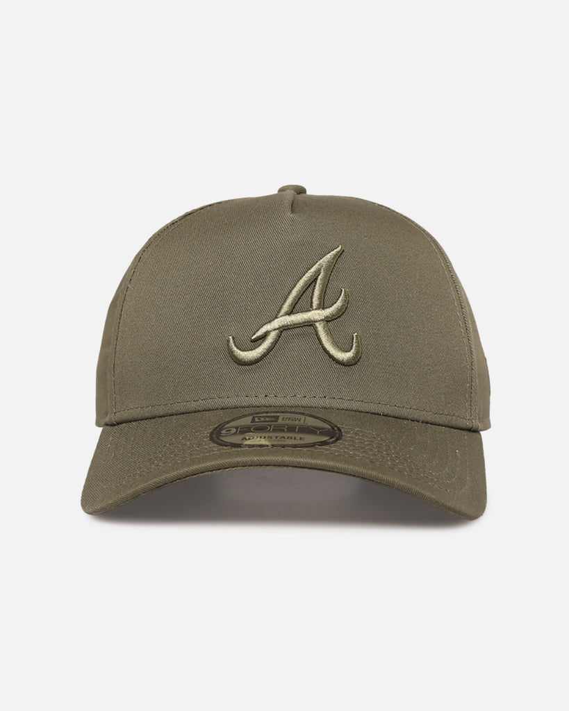 New Era Atlanta Braves 'Tonal Olive' 9FORTY A-Frame Snapback Olive ...