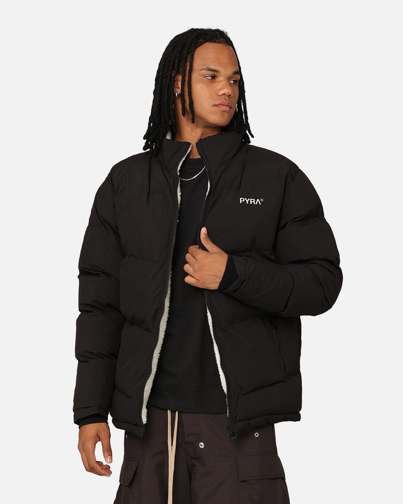 Pyra Sherpa Puffa Jacket Black | Culture Kings NZ