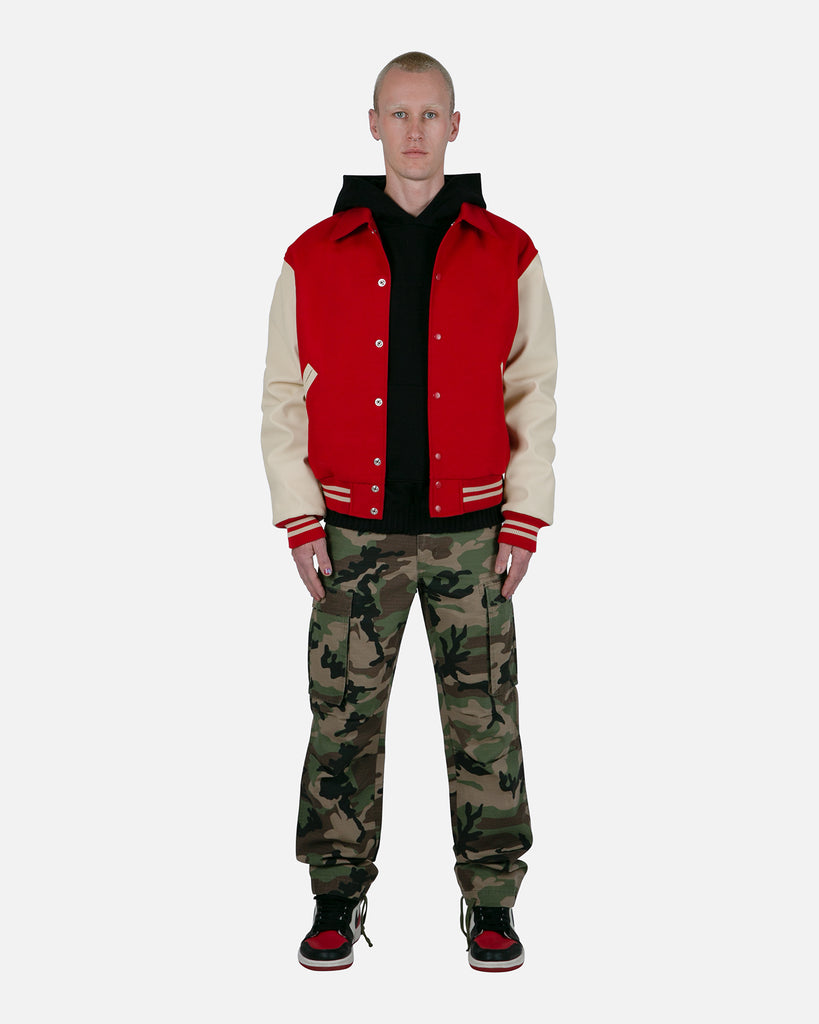 MNML Collared Varsity Jacket Red/White | Culture Kings NZ