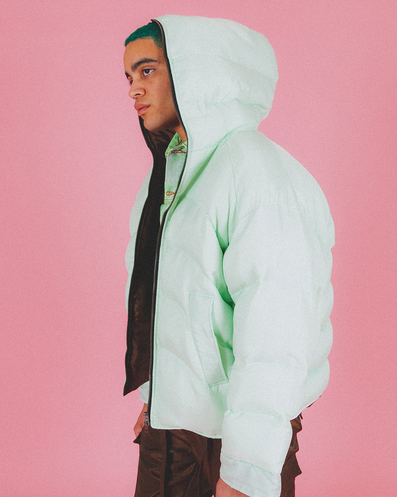 MNML Reversible Full Zip Puffer Jacket Mint | Culture Kings NZ