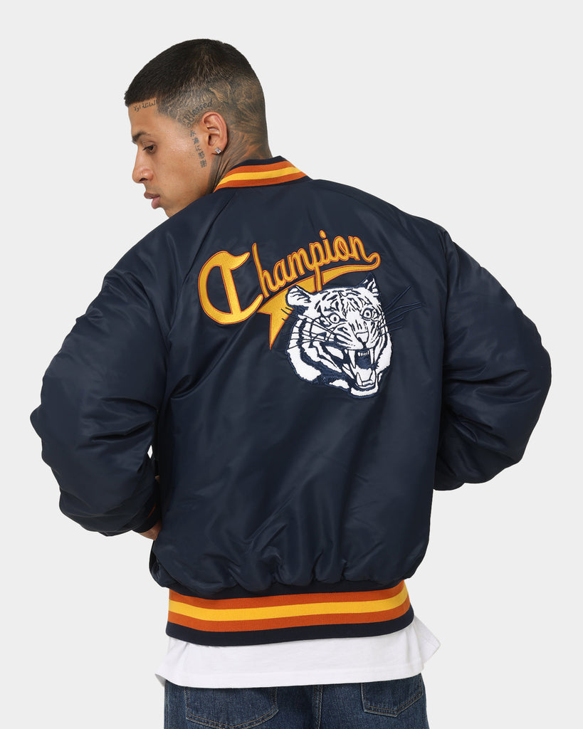 Champion Lifestyle Letterman Jacket Navy | Culture Kings NZ