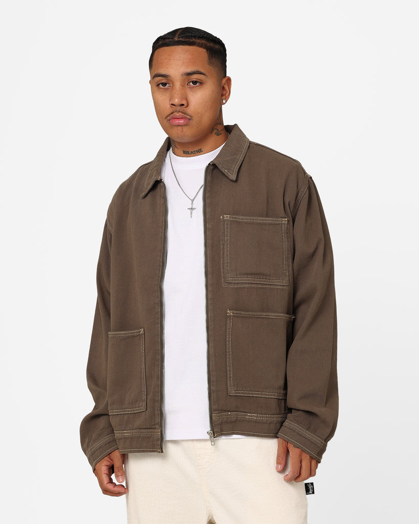 Stussy Twill Work Jacket Olive | Culture Kings NZ