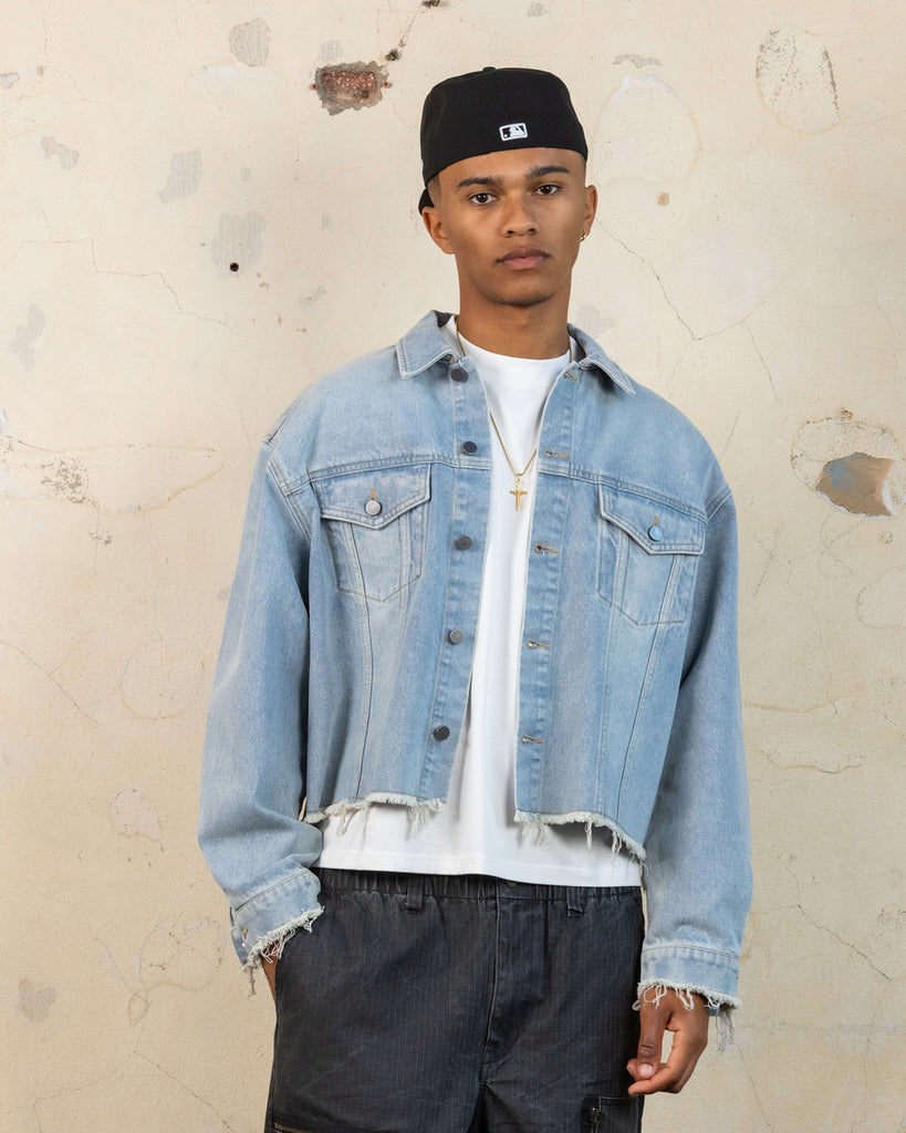 404 Riptide Cropped Jacket Blue Wash | Culture Kings NZ
