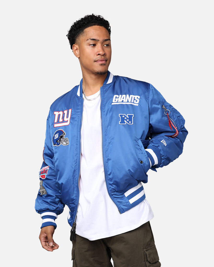 New Era X Alpha Series X NFL New York Giants MA-1 Bomber Jacket Royal ...