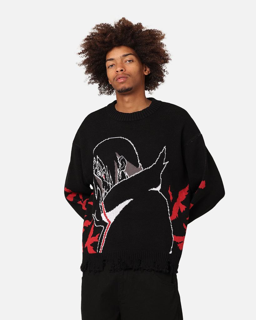 Goat Crew X Naruto Itachi Knit Sweater Black/Red | Culture Kings NZ