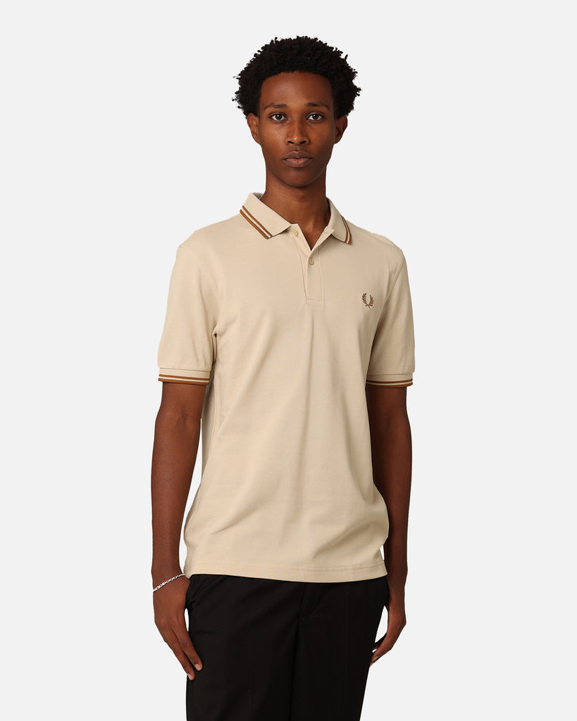Fred Perry Twin Tipped Polo Shirt Oatmeal | Culture Kings NZ