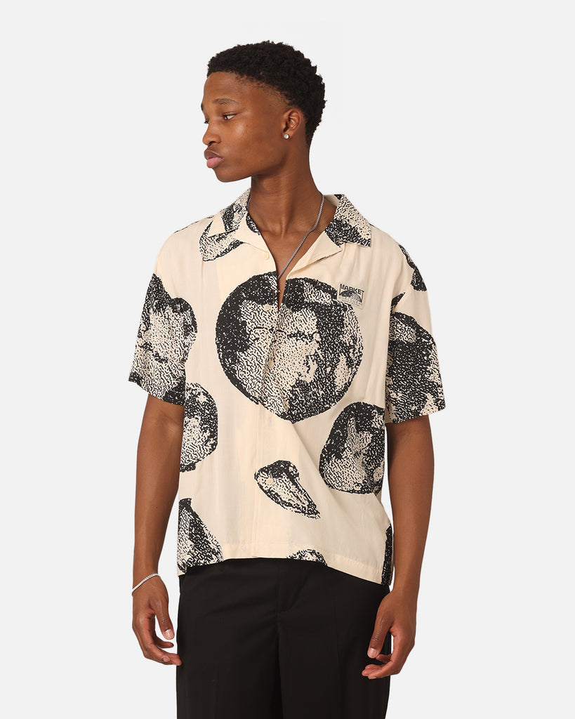 Market Bitmap Short Sleeve Button Up Shirt Ecru | Culture Kings NZ