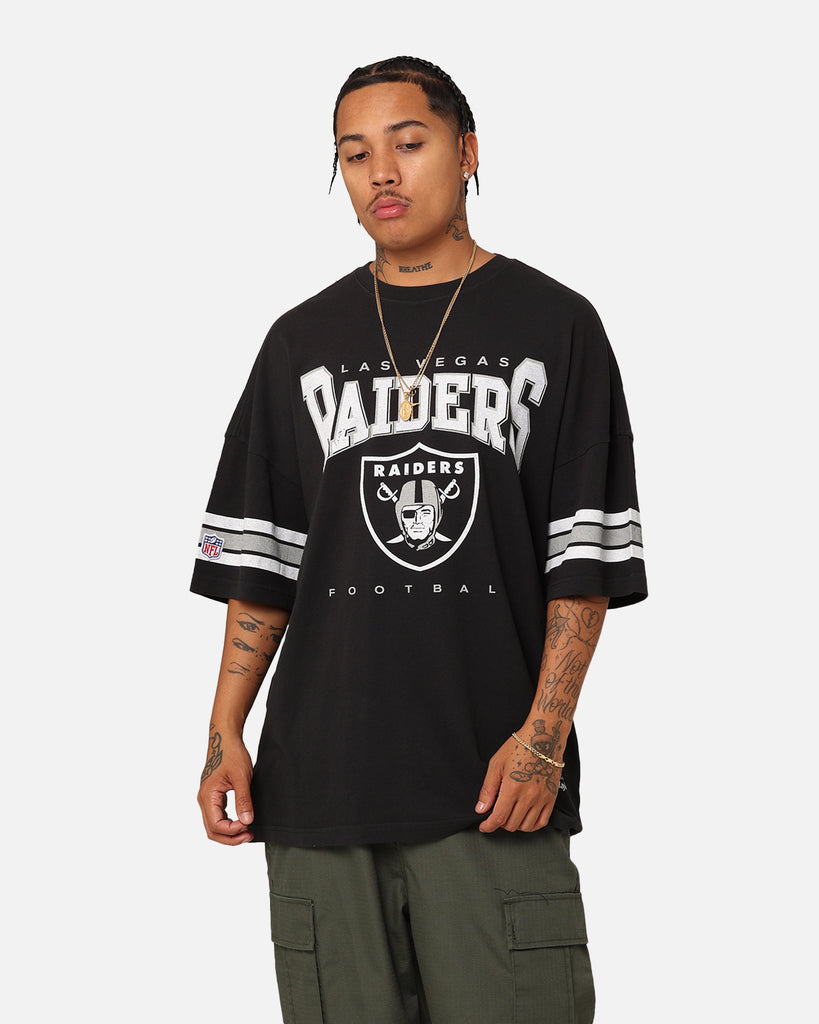 Majestic Athletic Las Vegas Raiders Vintage Sport Striped Sleeve T-Shi ...
