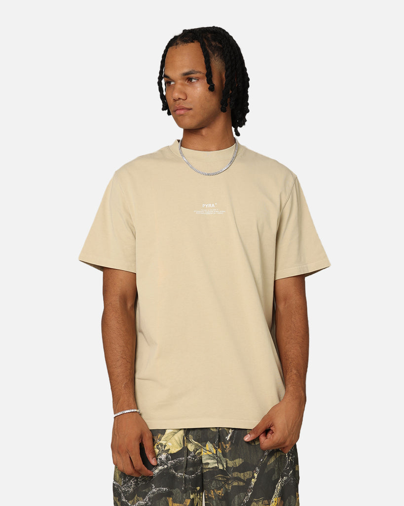 Pyra Stacked Logo T-Shirt Mushroom | Culture Kings NZ