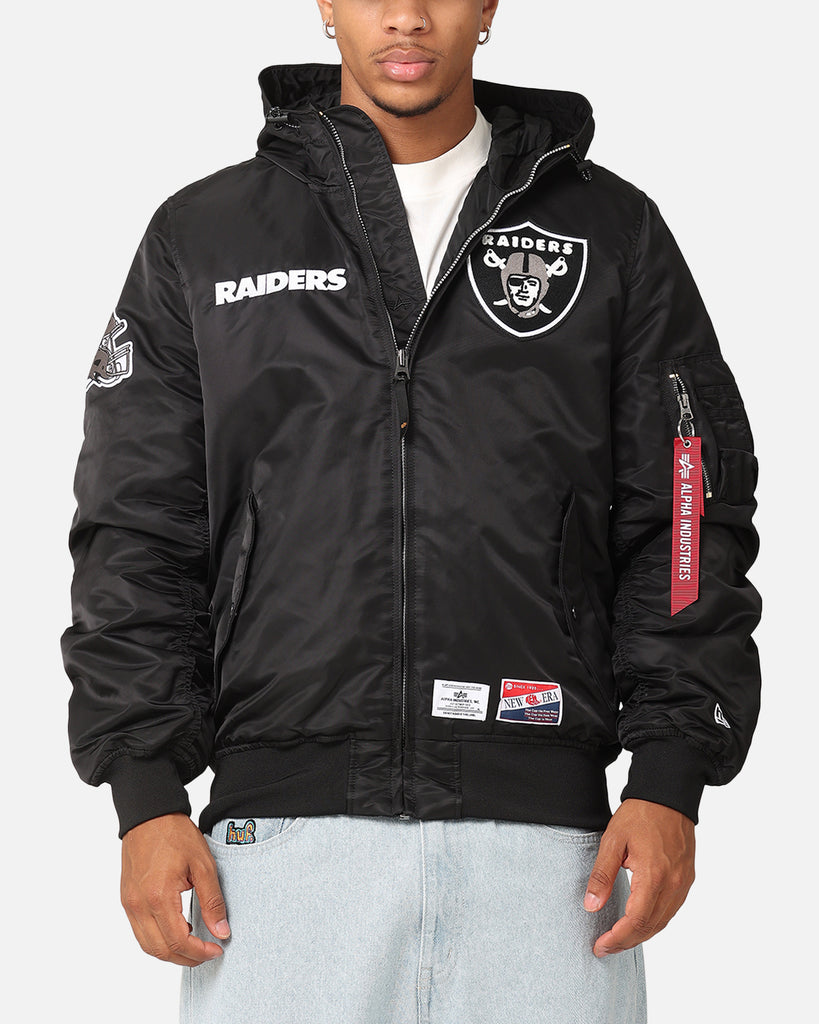 New Era Las Vegas Raiders Alpha Industries L-2B Hooded Bomber Jacket B ...
