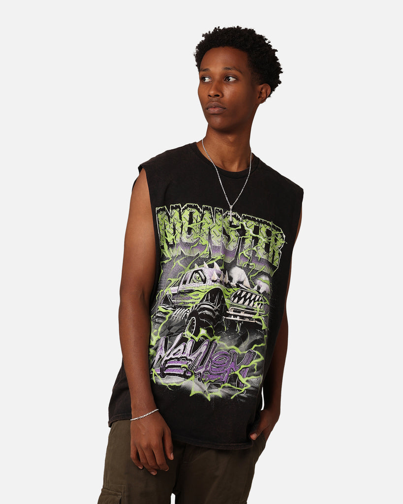 Goat Crew Monster Mayhem Muscle T-Shirt Black Wash | Culture Kings NZ
