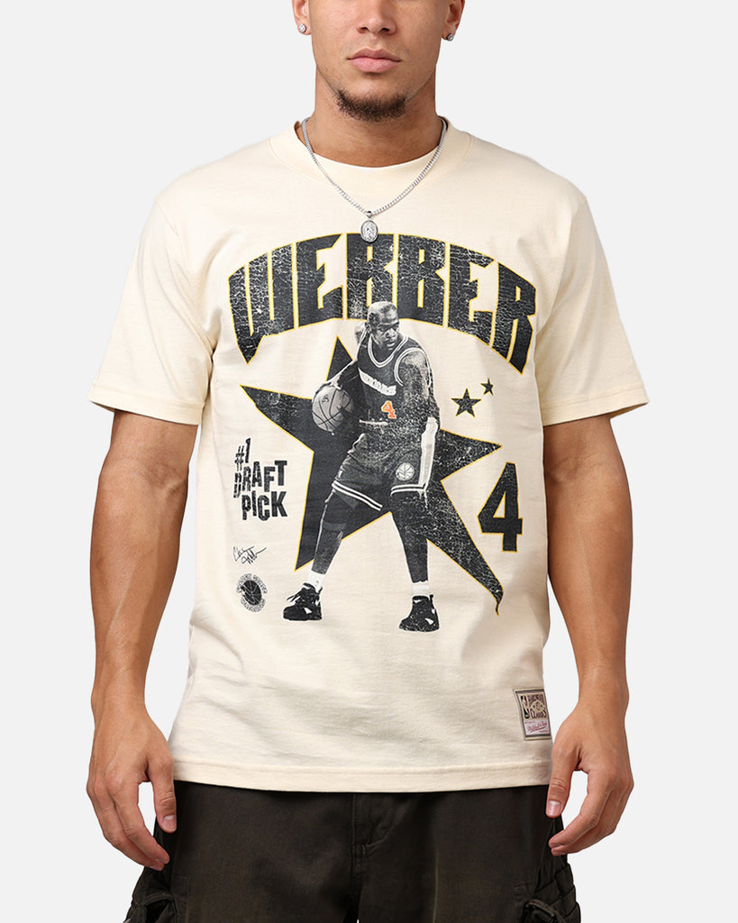 Mitchell & Ness Chris Webber #1 Draft Pick T-Shirt Cream | Culture Kings NZ