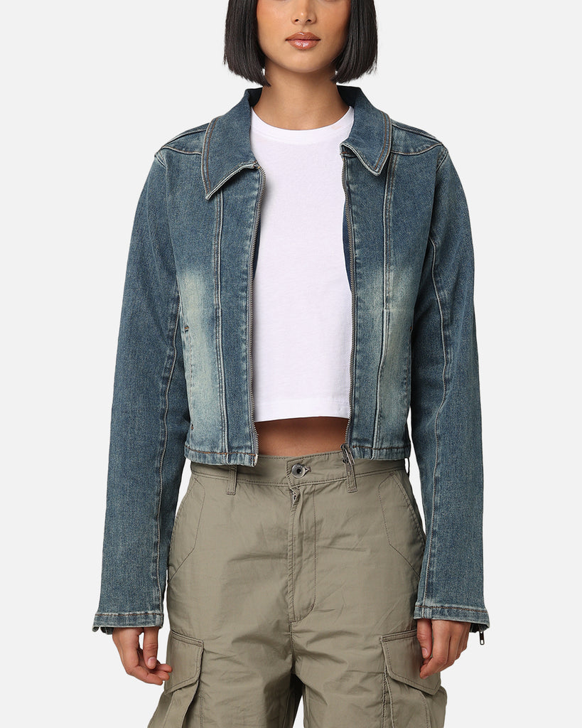 XXIII Women's Josie Fitted Denim Jacket Dark Denim | Culture Kings NZ