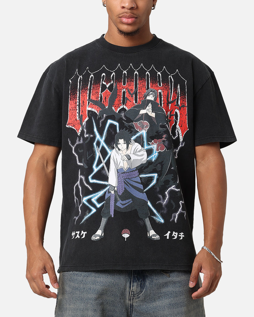 Goat Crew X Naruto Uchiha Bros Heavy T-Shirt Vintage Black | Culture ...