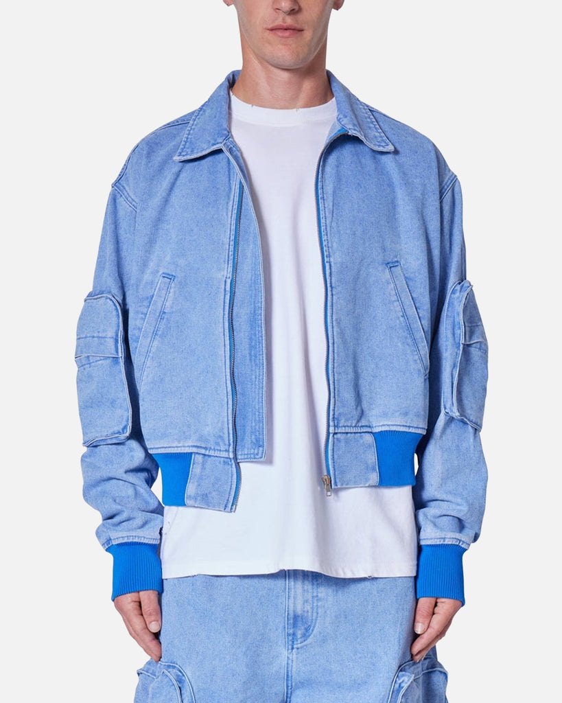 MNML Cropped Denim Jacket Blue | Culture Kings NZ