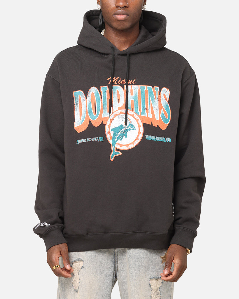 Mitchell & Ness Miami Dolphins Arch Hoodie Faded Black | Culture Kings NZ