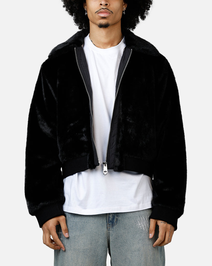 MNML Night Wolf Faux Jacket Black | Culture Kings NZ