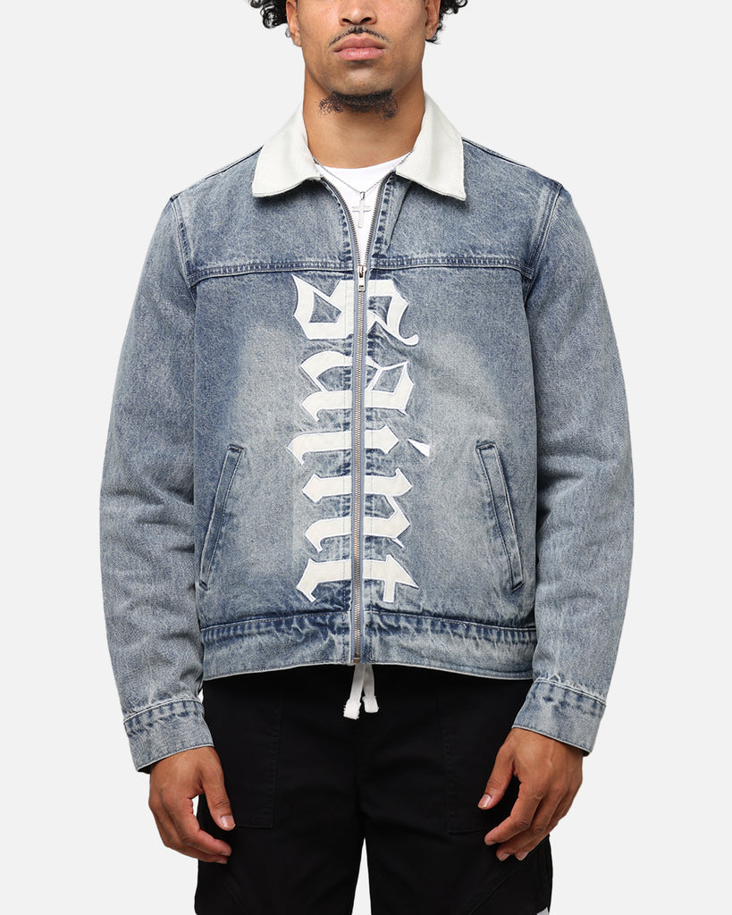 Saint Morta Gothic Distressed Denim Jacket Dirty Denim | Culture Kings NZ