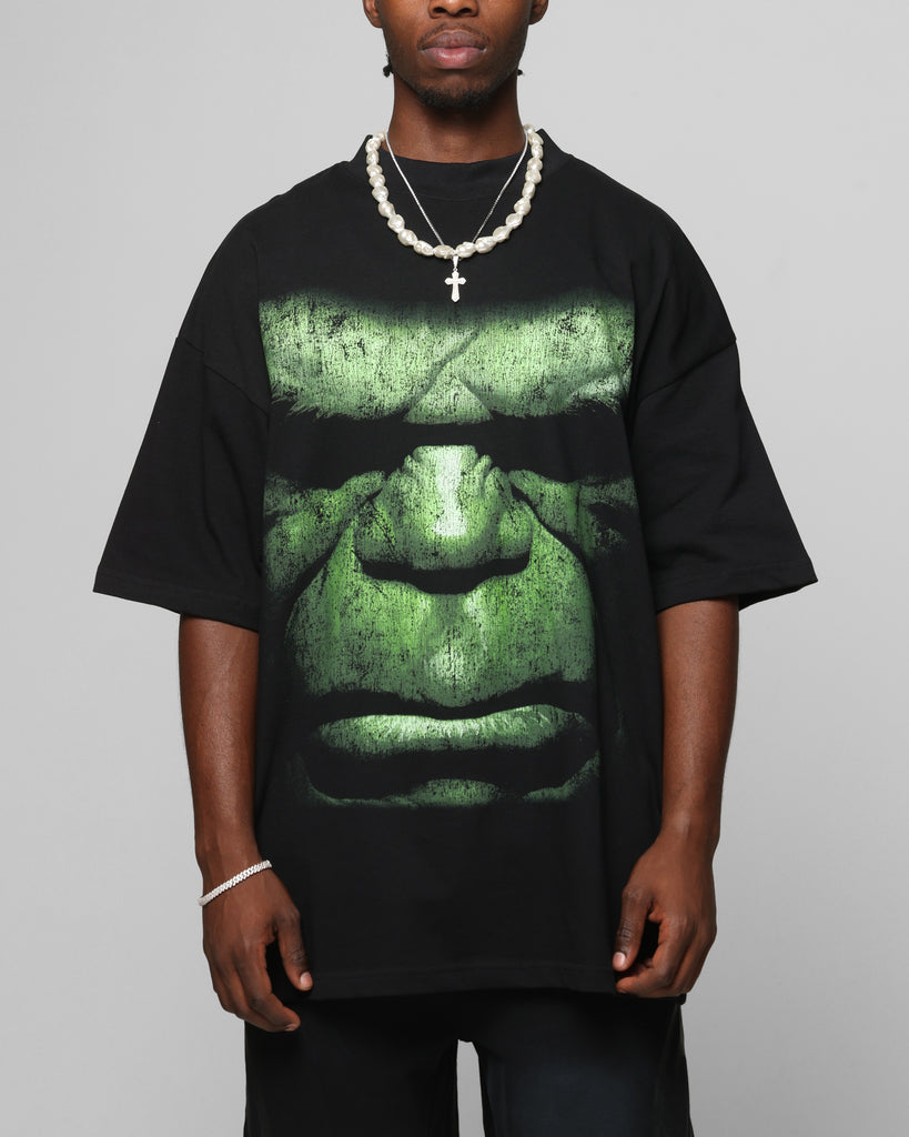 Loiter Marvel Hulk Mock Neck T-Shirt Black | Culture Kings NZ