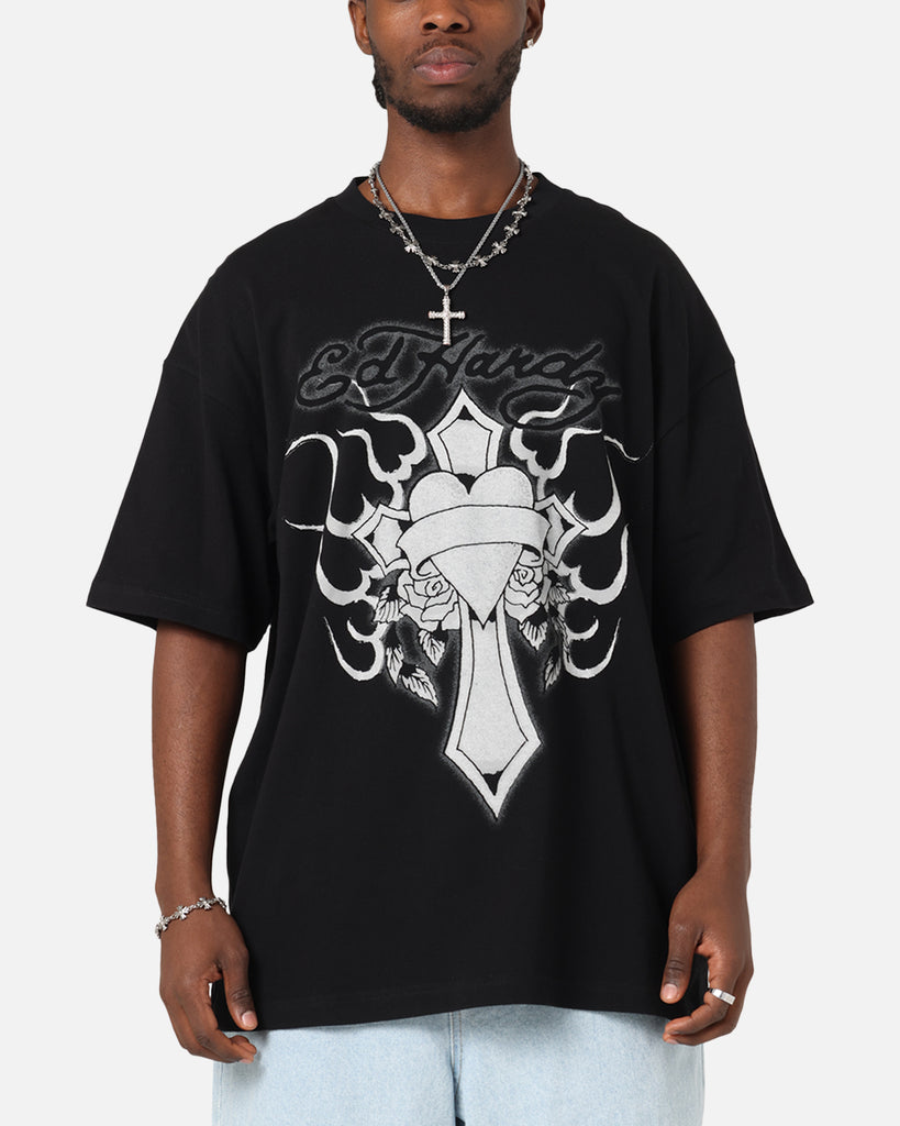 Ed Hardy Cross My Heart T-Shirt Black | Culture Kings NZ