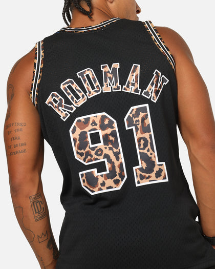 Mitchell & Ness Chicago Bulls Dennis Rodman 'Leopard' Swing Jersey Bla ...
