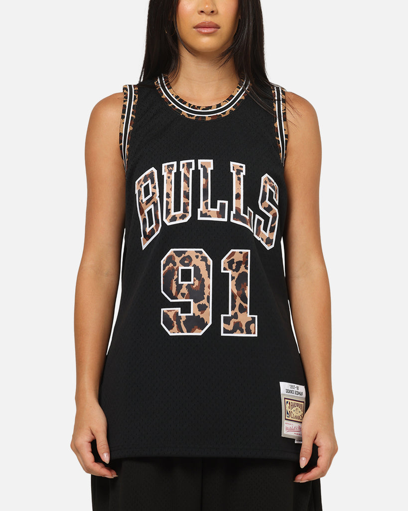 Mitchell & Ness Chicago Bulls Dennis Rodman 'Leopard' Swing Jersey Bla ...