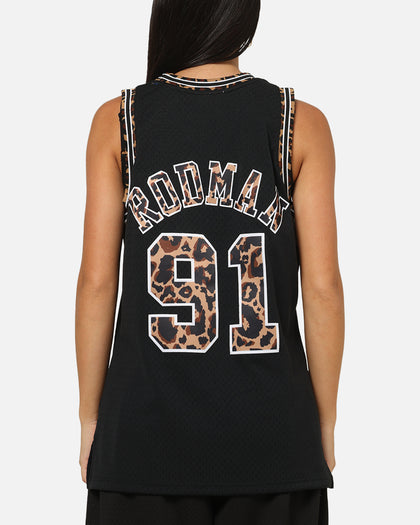 Mitchell & Ness Chicago Bulls Dennis Rodman 'Leopard' Swing Jersey Bla ...