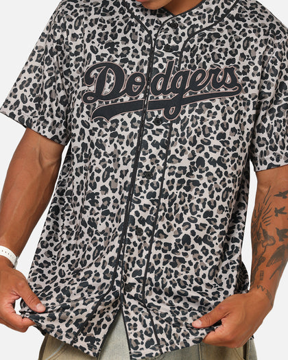 Majestic Athletic Los Angeles Dodgers Leopard Baseball Button Up Shirt ...