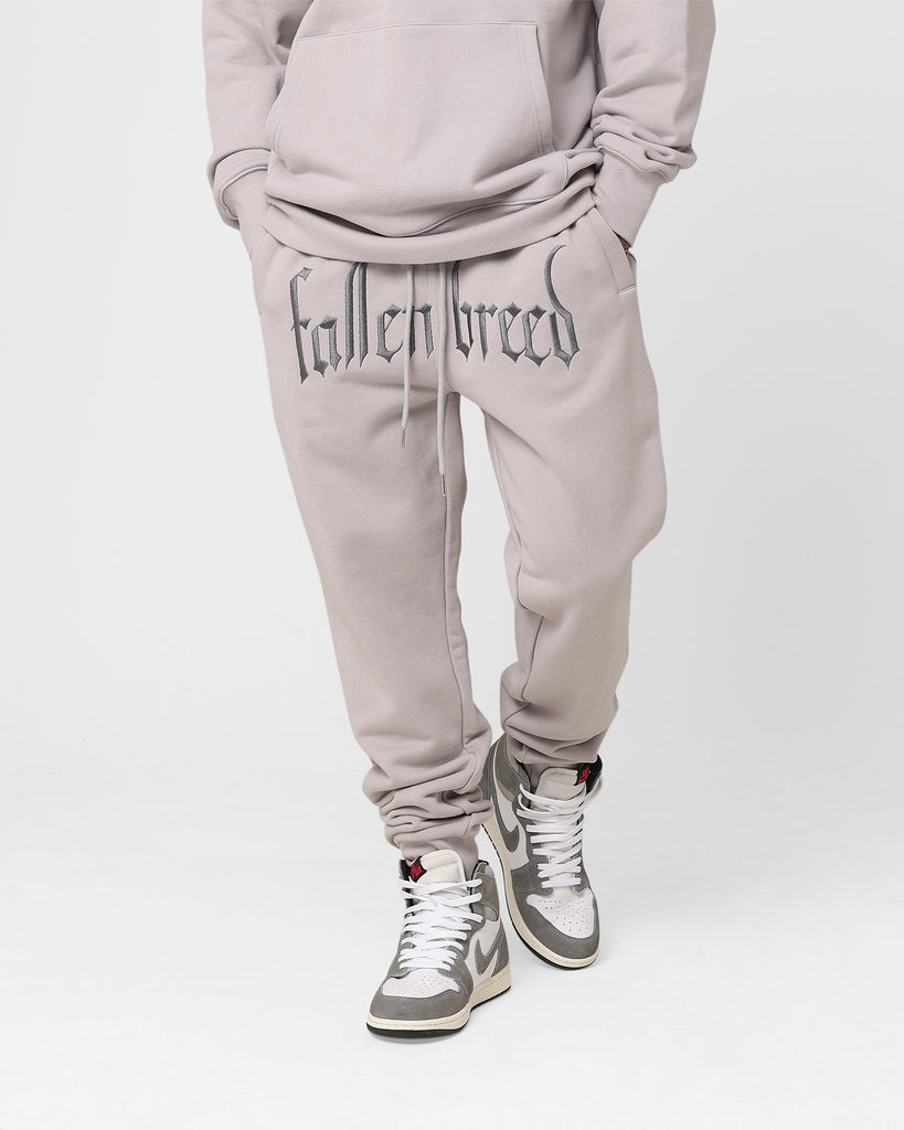 Fallen Breed Logo Sweatpants Light Grey | Culture Kings NZ
