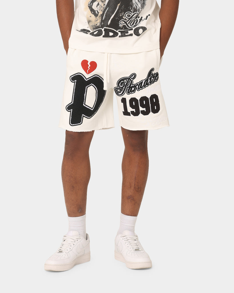 Loiter Paradise Fleece Shorts White | Culture Kings NZ