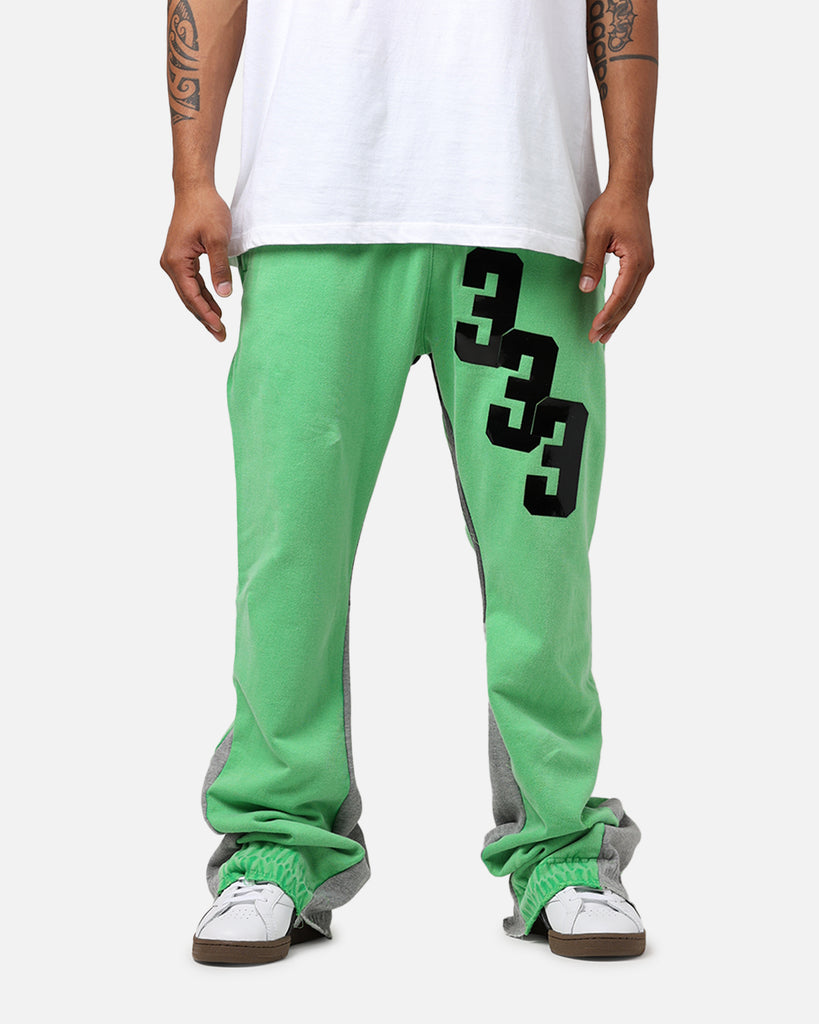 MNML Embroidered Contrast Bootcut Sweatpants Green | Culture Kings NZ