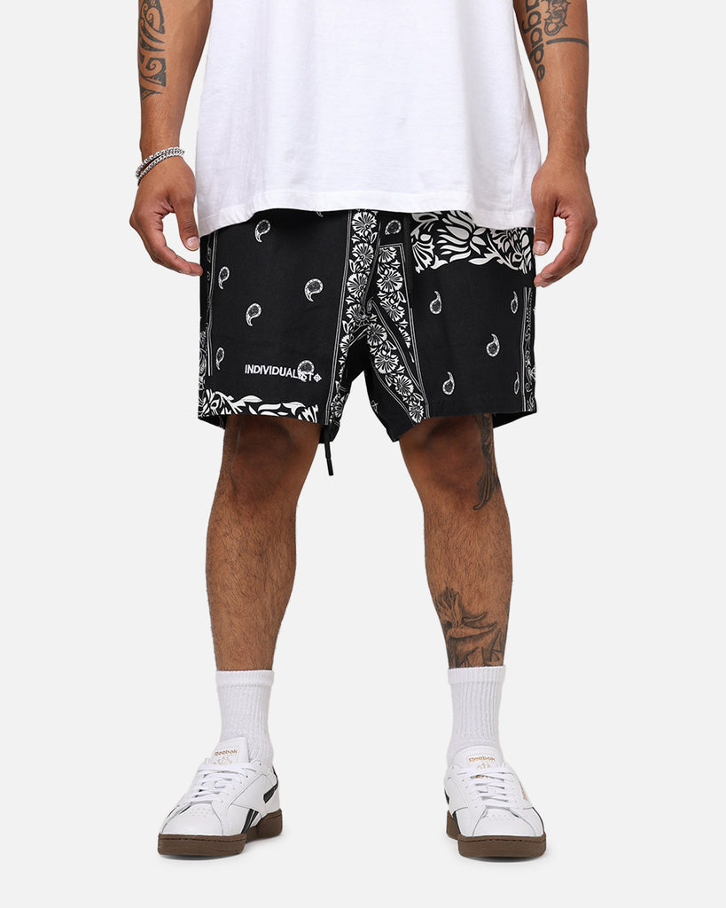 Individualist Lab Finger Print Bandana Shorts Black | Culture Kings NZ