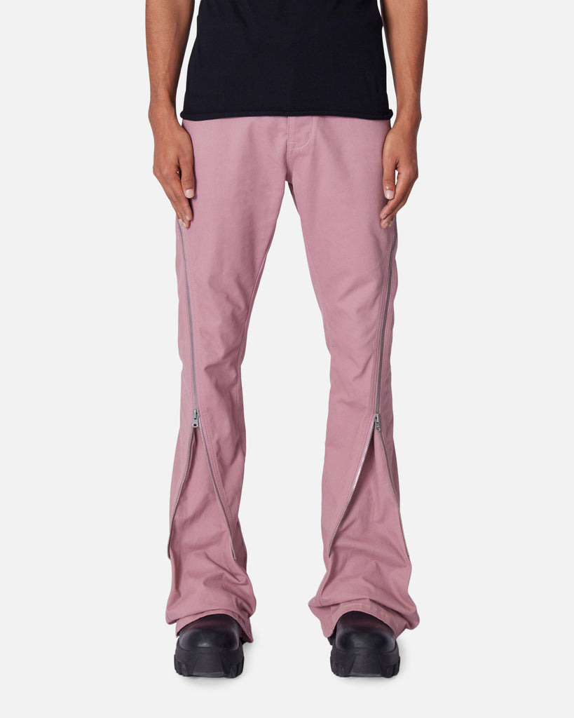 MNML D519 Zipper Flare Denim Jeans Pink | Culture Kings NZ