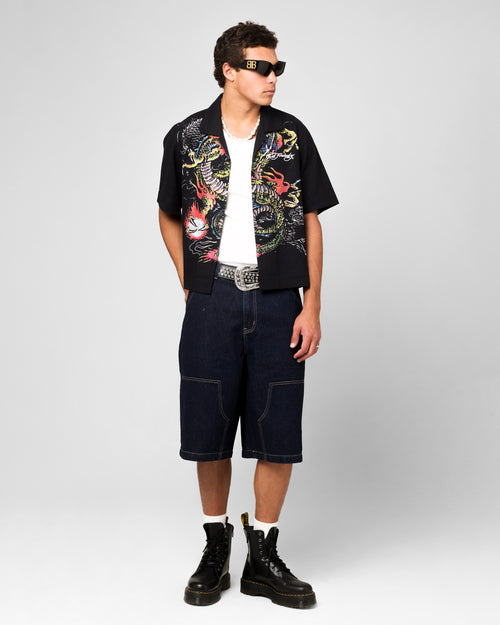 Ed Hardy Dragon Jorts Indigo | Culture Kings NZ