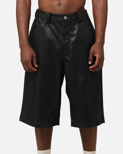 Loiter Motor PU Leather Shorts Black | Culture Kings NZ