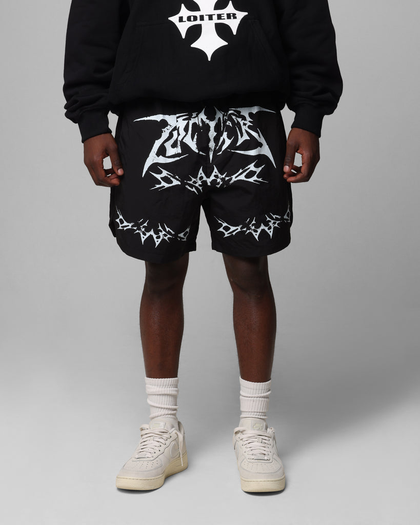 Loiter Stacked Metal Walk Shorts Black | Culture Kings NZ