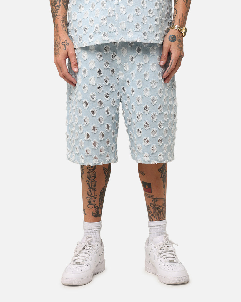 XXIII Lace Textured Denim Jorts Light Blue | Culture Kings NZ