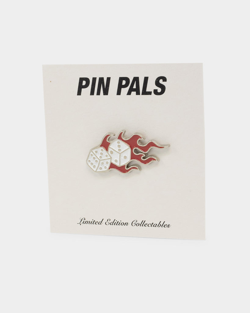 Pin Pals Flame Dice Pin White/Red | Culture Kings NZ