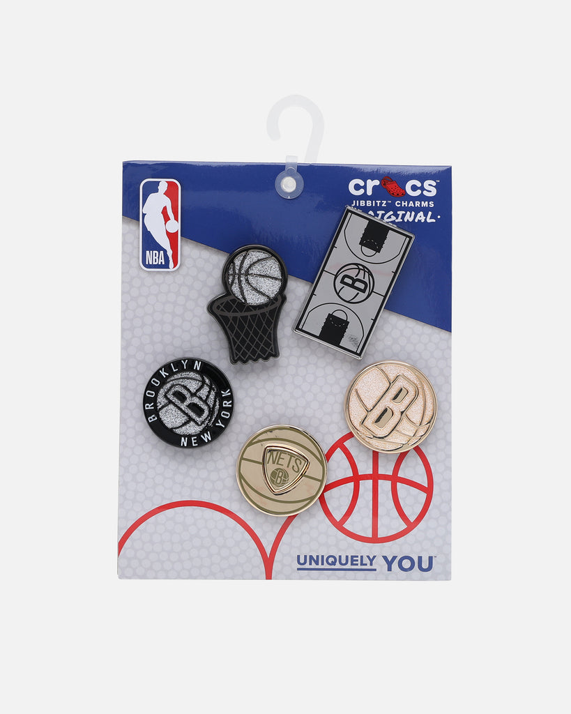 Crocs Brooklyn Nets 5 Pack Jibbitz Charms Multi | Culture Kings NZ