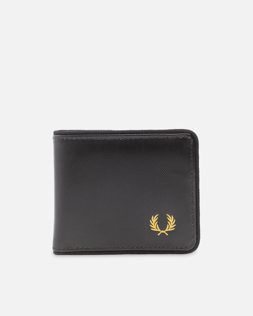 Fred Perry Coated Polyester Billfold Wallet Black/Gold | Culture Kings NZ