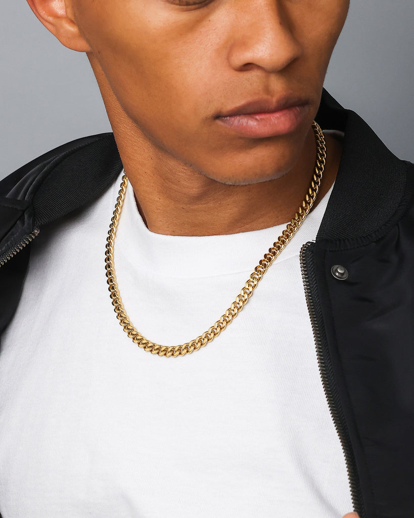 NXS 7mm Cuban Chain Gold | Culture Kings NZ