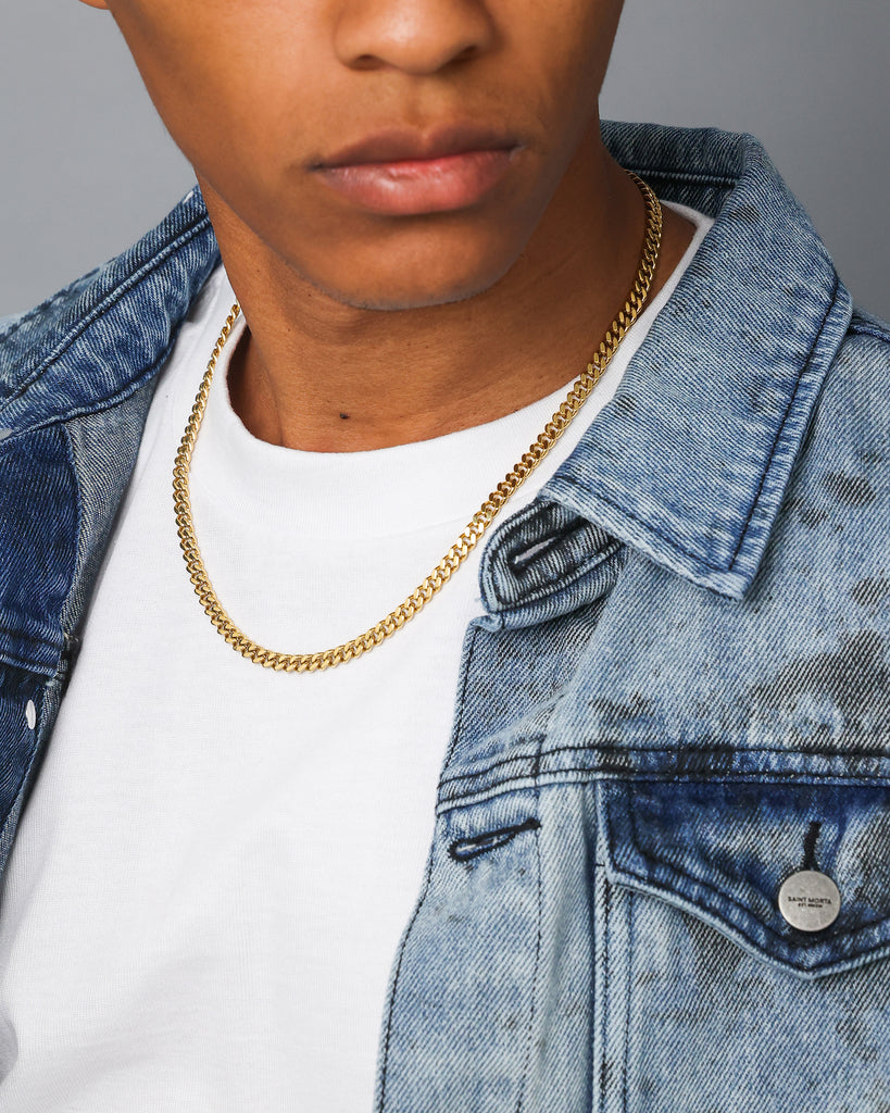 Saint Morta 5mm Cuban Chain Gold | Culture Kings NZ