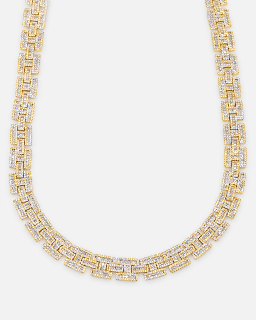 Saint Morta Baguette Interlink Chain Iced Gold | Culture Kings NZ
