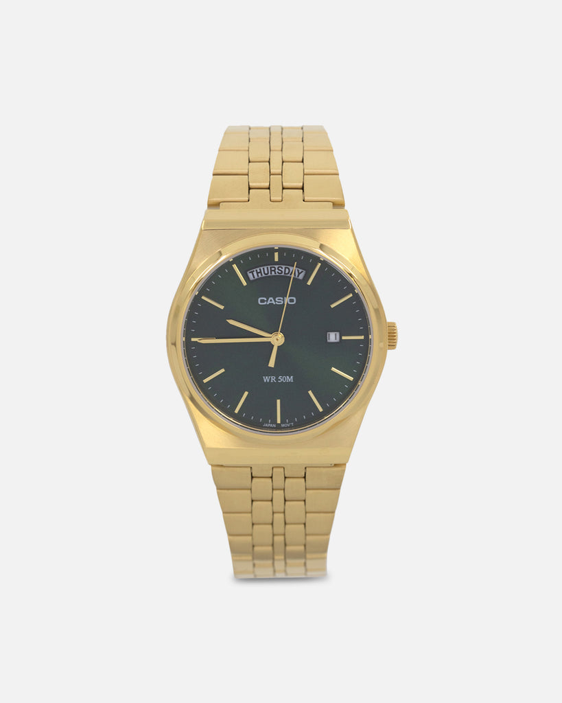 Casio MTPB146G-3A Watch Green/Gold | Culture Kings NZ