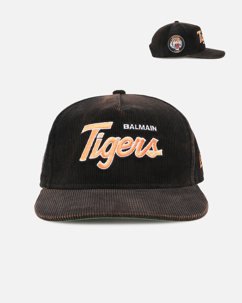 New Era Balmain Tigers 'NRL Golfer Washed Black' Pre-Curved Corduroy G ...