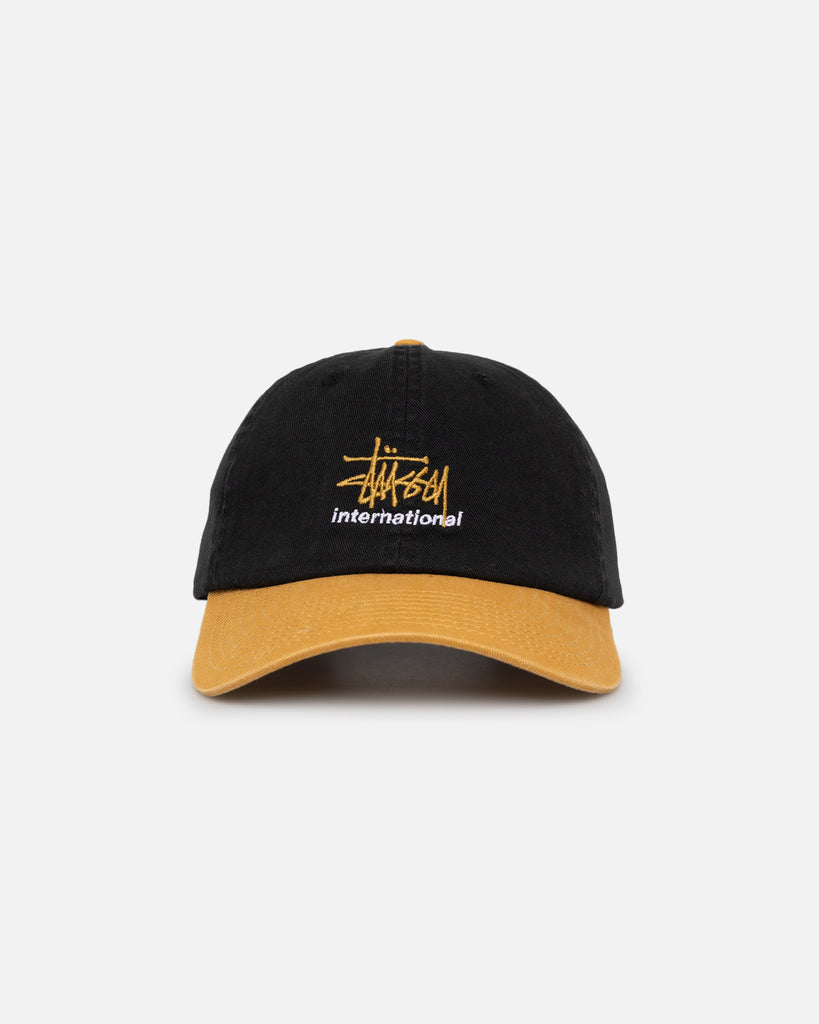 Stussy International Low Pro Cap Black/Gold | Culture Kings NZ