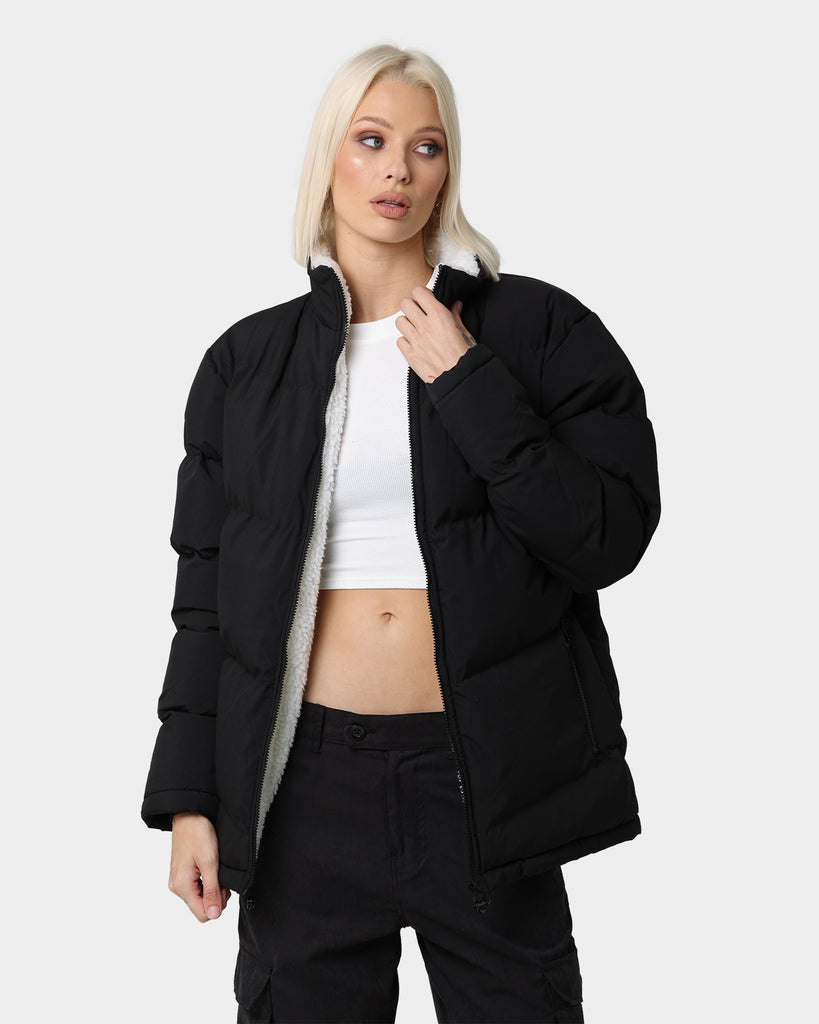 PYRA Sherpa Puffa Jacket Black/White | Culture Kings NZ
