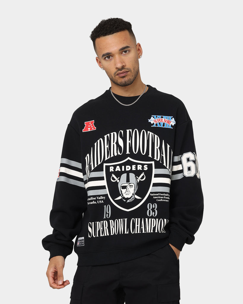 Majestic Athletic Las Vegas Raiders Champion Arch Stripe Crewneck Fade ...